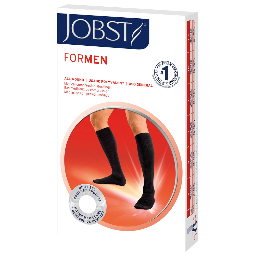 JOBST® forMen Knee High w/ SoftFit Band 15-20 mmHg, Open Toe
